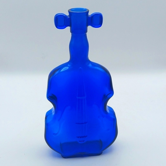 Vintage | Art | Vintage Cobalt Blue Pressed Glass Cello Violin Fiddle 8 ...
